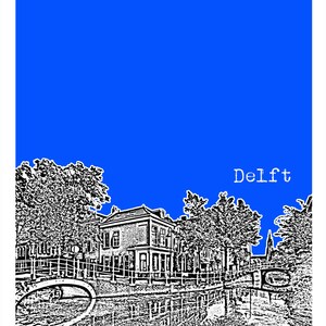 Delft Netherlands City Skyline Poster Art Print - Etsy