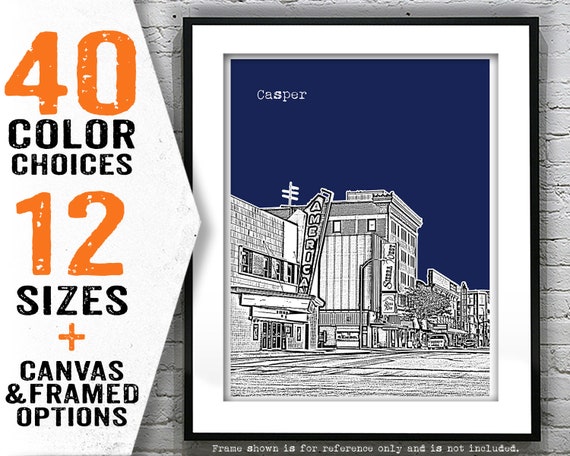 Casper Wyoming Skyline Poster Print Art Item T4728 - Etsy México