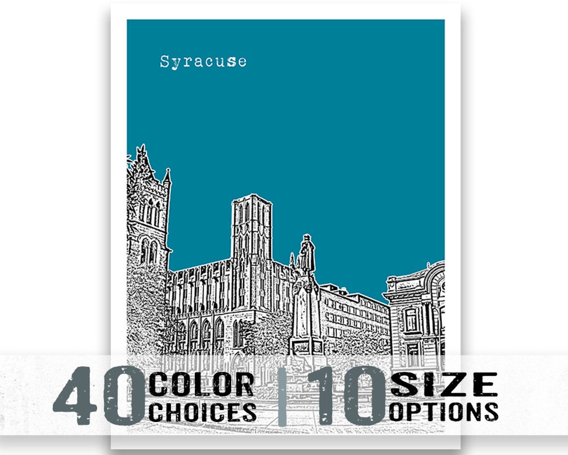 Syracuse Poster New York Art Print Syracuse NY Item T1542 - Etsy