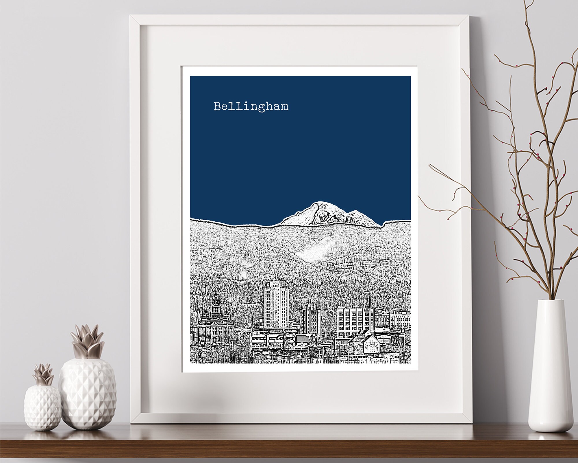 Bellingham Skyline Poster Art Print Washington WA Item T4829 | Etsy