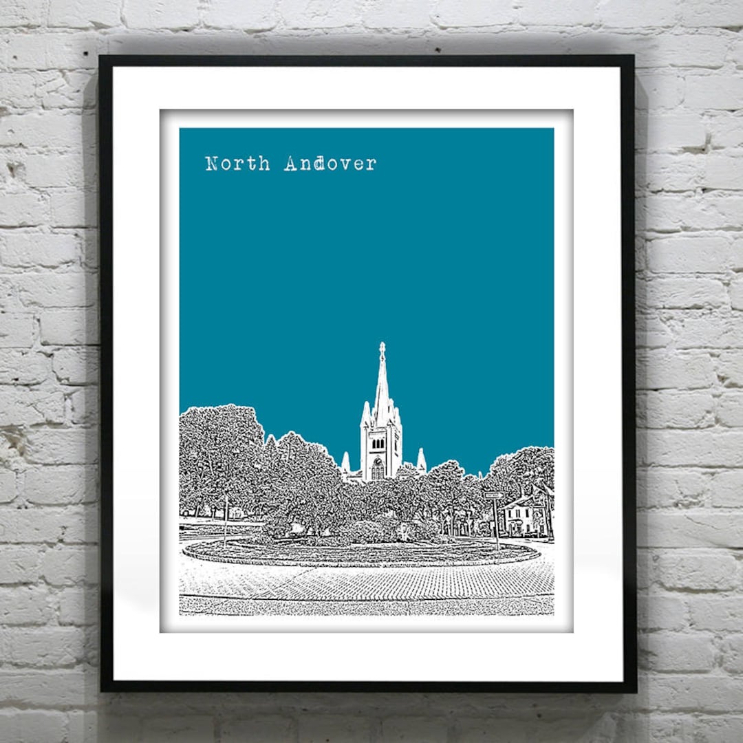 North Andover Massachusetts Skyline Poster Art Print MA Item T2434 - Etsy