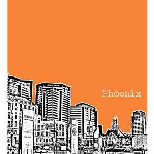 Phoenix Arizona Downtown Poster Print Art Skyline Item T4596 - Etsy