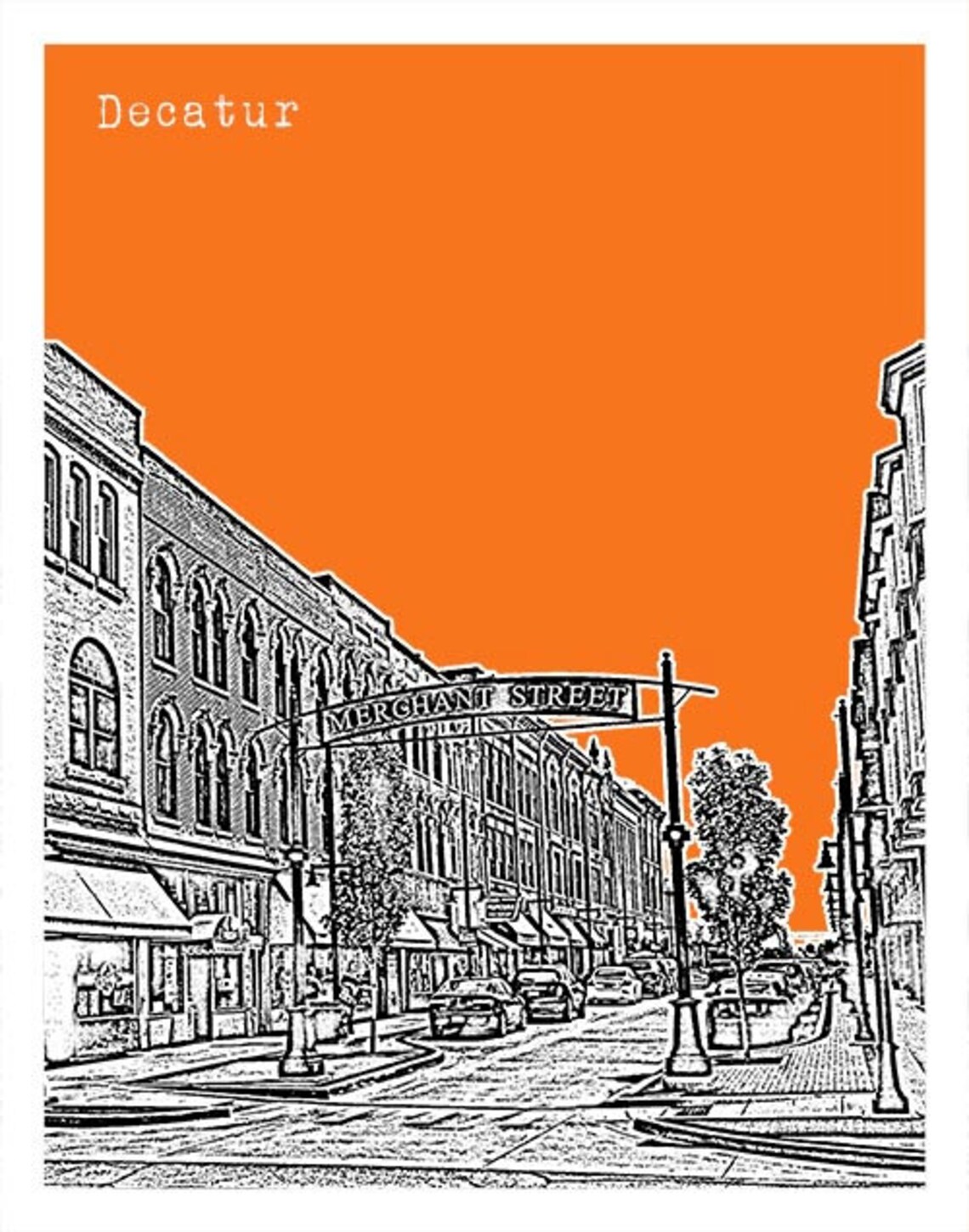 Decatur IL City Skyline Poster Print Art Illinois - Etsy