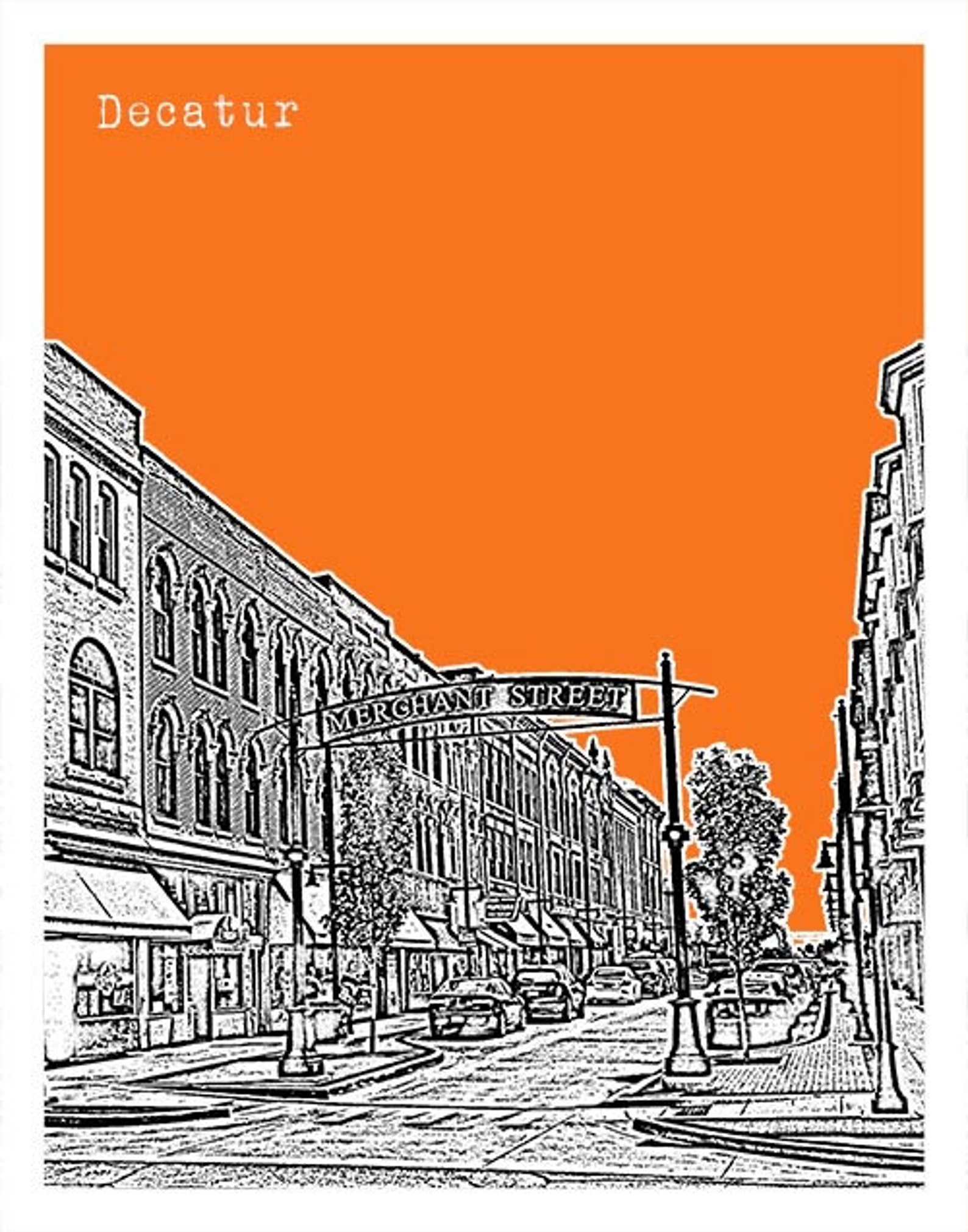 Decatur IL City Skyline Poster Print Art Illinois | Etsy
