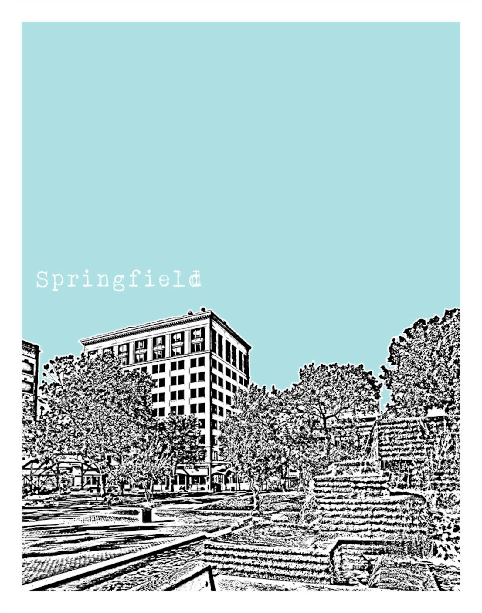 Springfield Missouri Poster Art Print City Skyline Park - Etsy