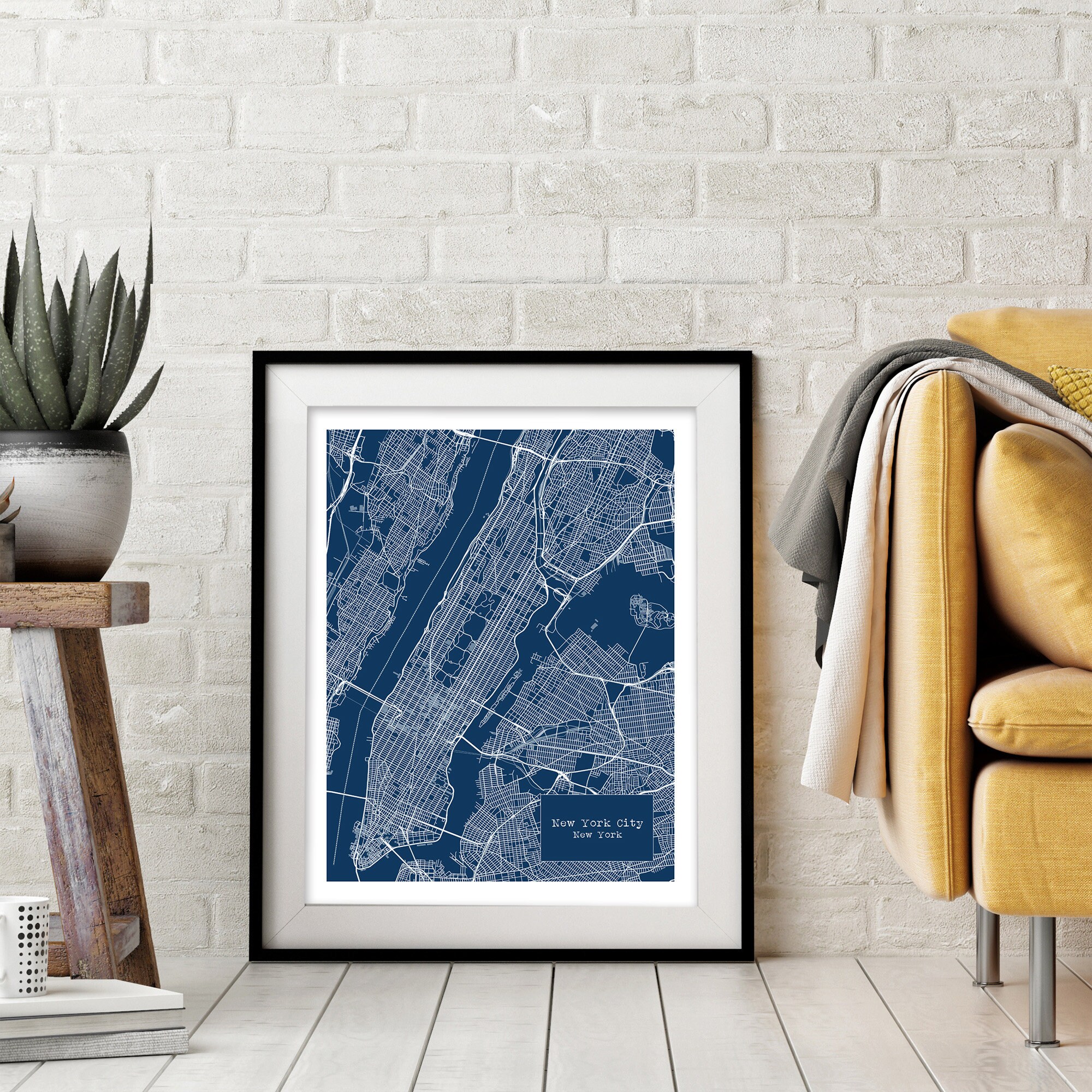 New York City Blueprint Map Poster Art Print Manhattan Item T4138