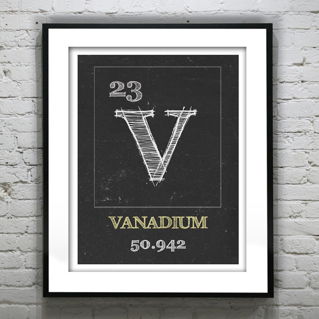 Periodic Table Vanadium Poster Art Print Periodic Table of Elements V ...