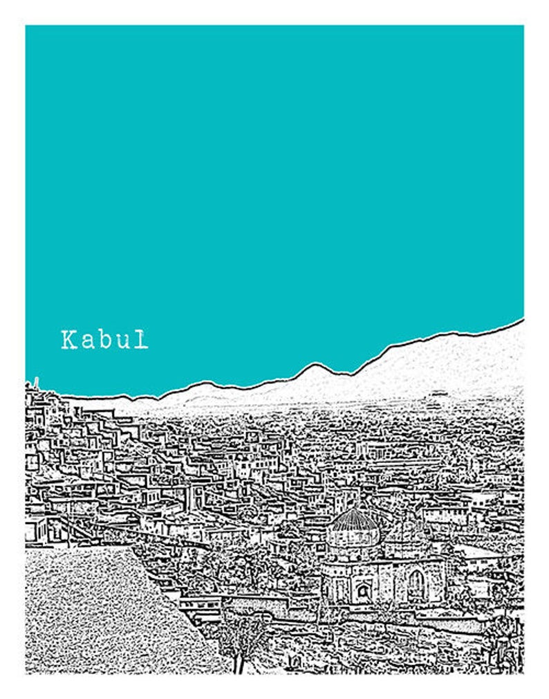 Kabul Afghanistan Skyline Poster Art Print Middle East Item - Etsy