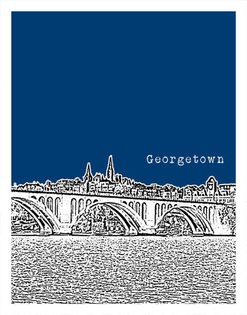 Georgetown Washington DC Skyline Poster Art Print Item T4340 - Etsy