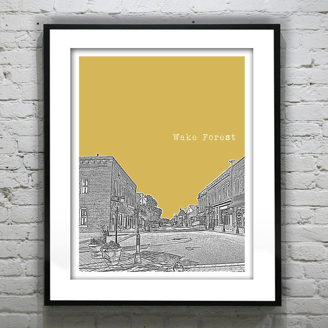 Wake Forest Poster Print Skyline Art North Carolina NC Item | Etsy