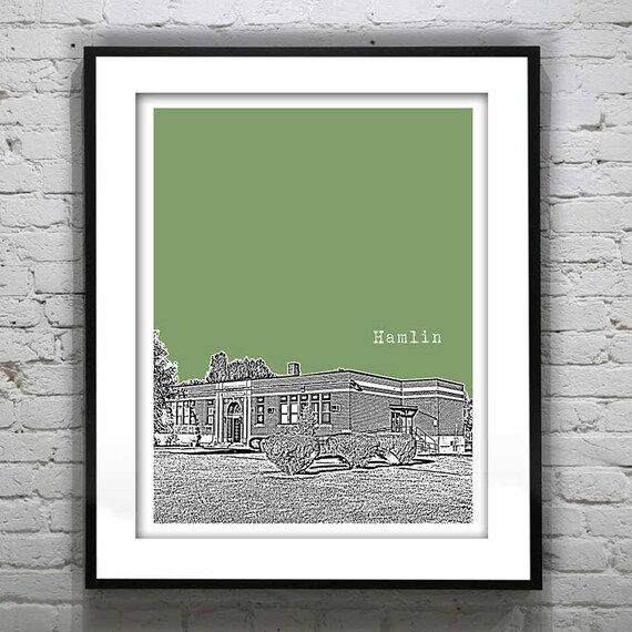 Hamlin New York Skyline Art Print Poster NY Version 1 | Etsy