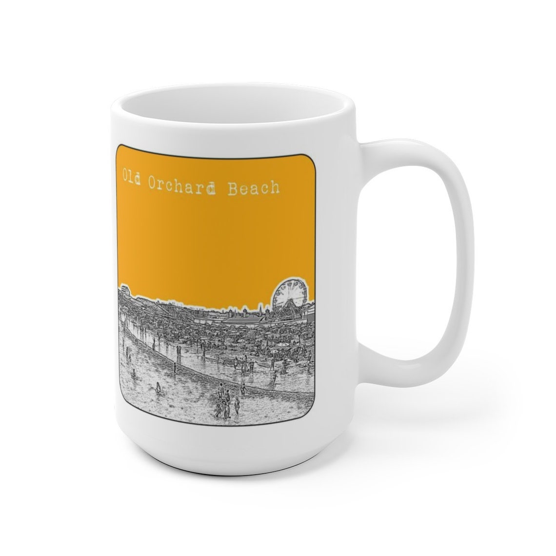 Old Orchard Beach Maine Coffee Cup Mug Skyline Art ME | Etsy