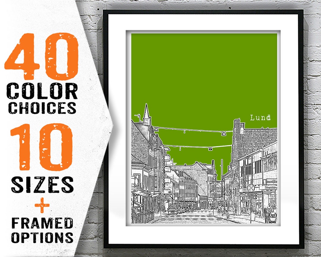 Lund Sweden Skyline Poster Art Print Item T1767 - Etsy
