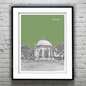 Salem Massachusetts Skyline Poster Art Print MA Version 4 - Etsy