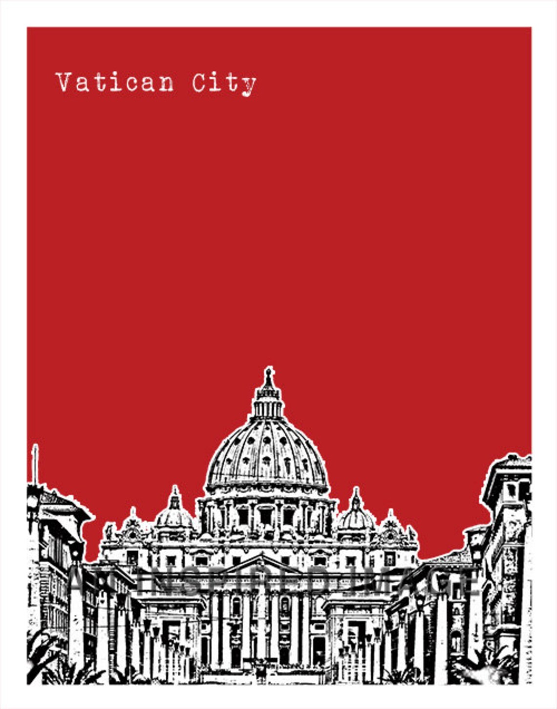 Vatican City Poster Italy Art Print Skyline Item T2689 - Etsy