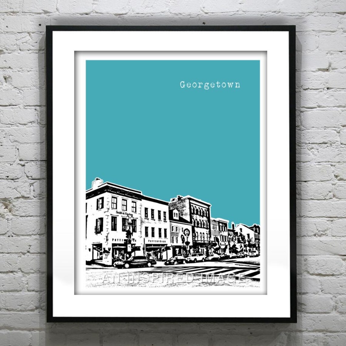 Georgetown Washington DC Skyline Poster Art Print Item T4341 | Etsy