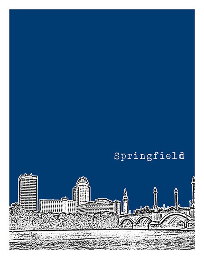 Springfield Massachusetts Poster Art Print MA Version 2 - Etsy