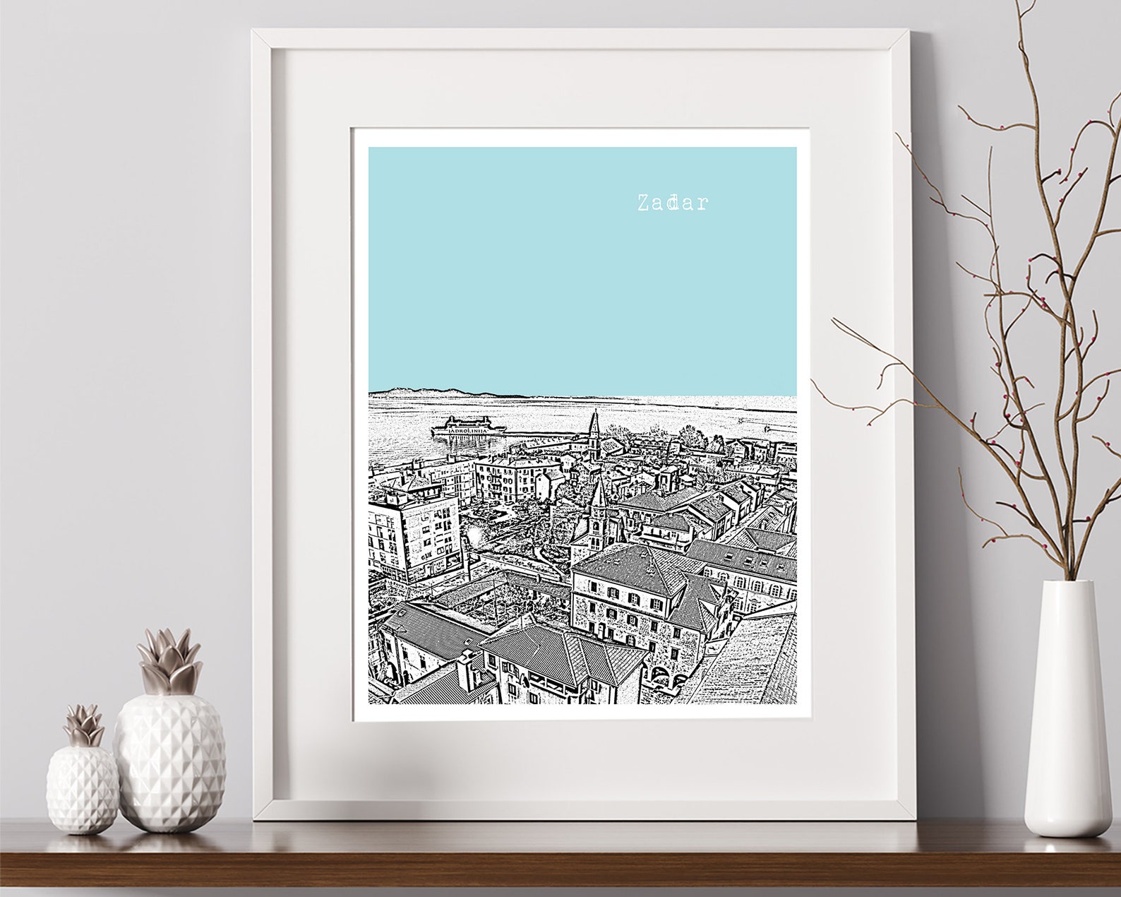 Zadar Croatia Skyline Poster Art Print Item T2744 | Etsy