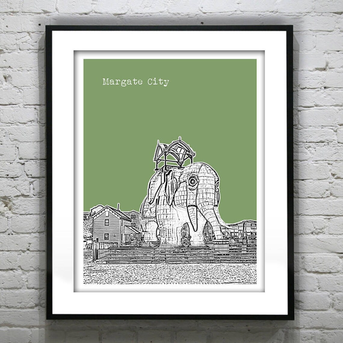 Margate City New Jersey Poster Print Art NJ Shore Skyline Item - Etsy