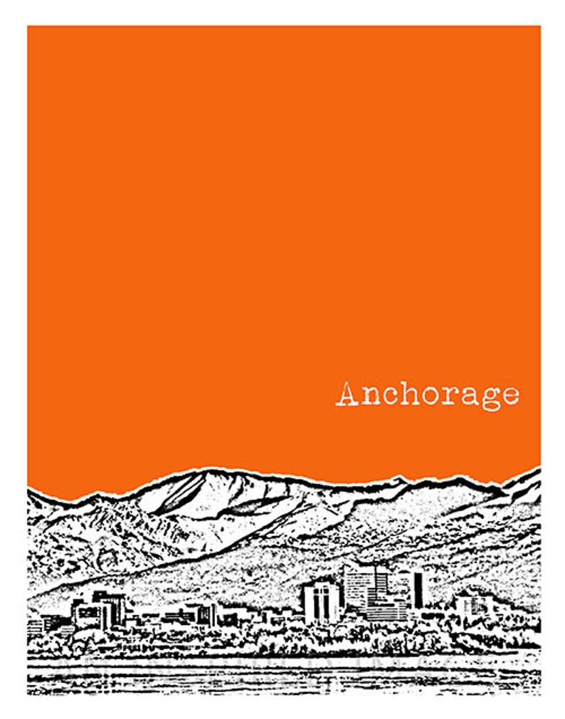Anchorage Alaska Skyline Poster Art Print - Etsy