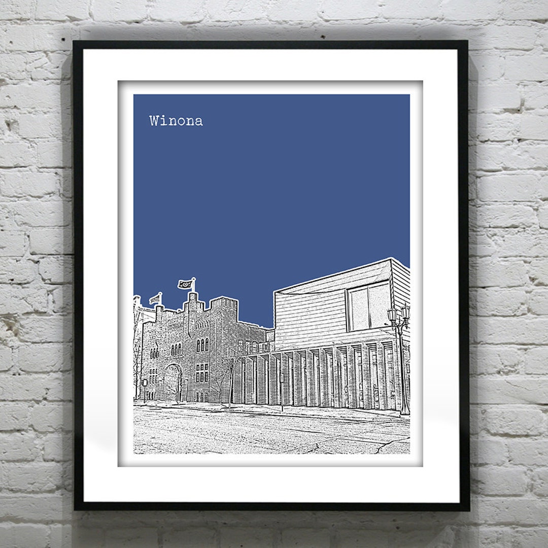 Winona Minnesota Poster Art Skyline Print MN Version 2 - Etsy