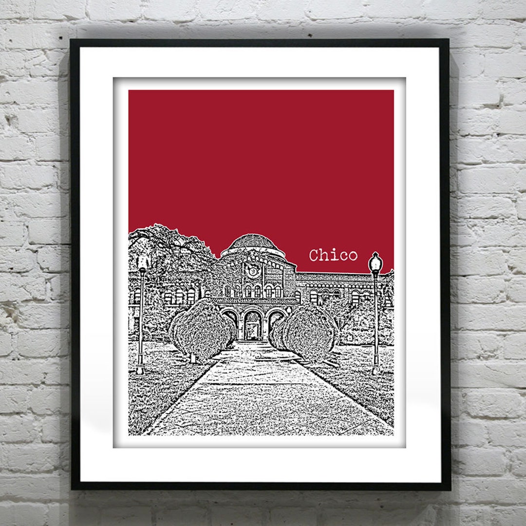 Chico California State Skyline Art Print Poster CA - Etsy