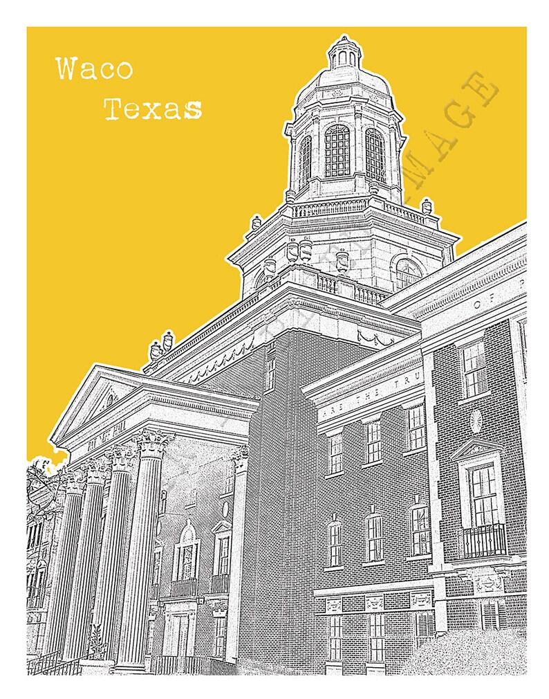 Waco Texas Skyline Poster Art Print TX Item T4039 | Etsy