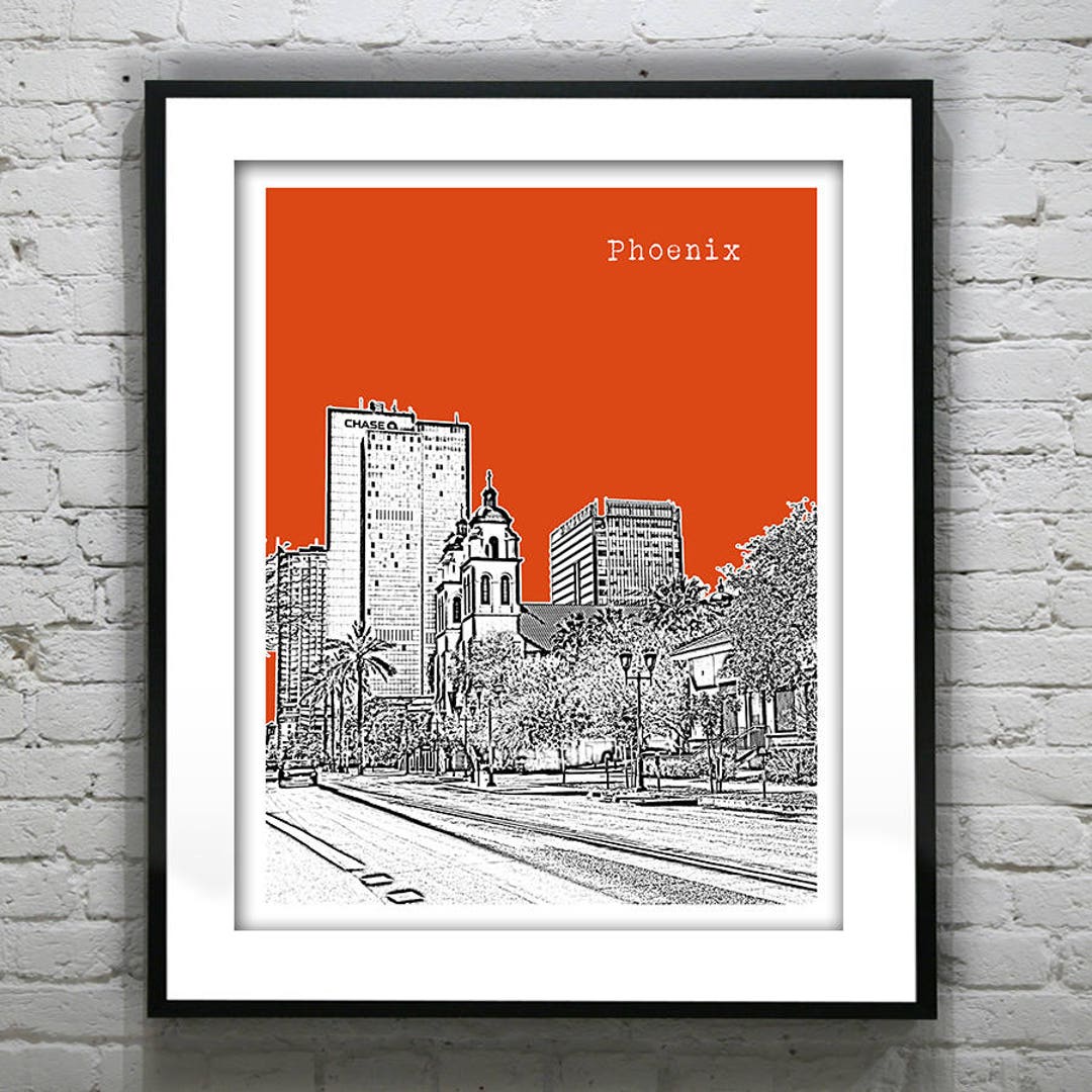 Phoenix Arizona Poster Print Art Skyline Item T1083 - Etsy