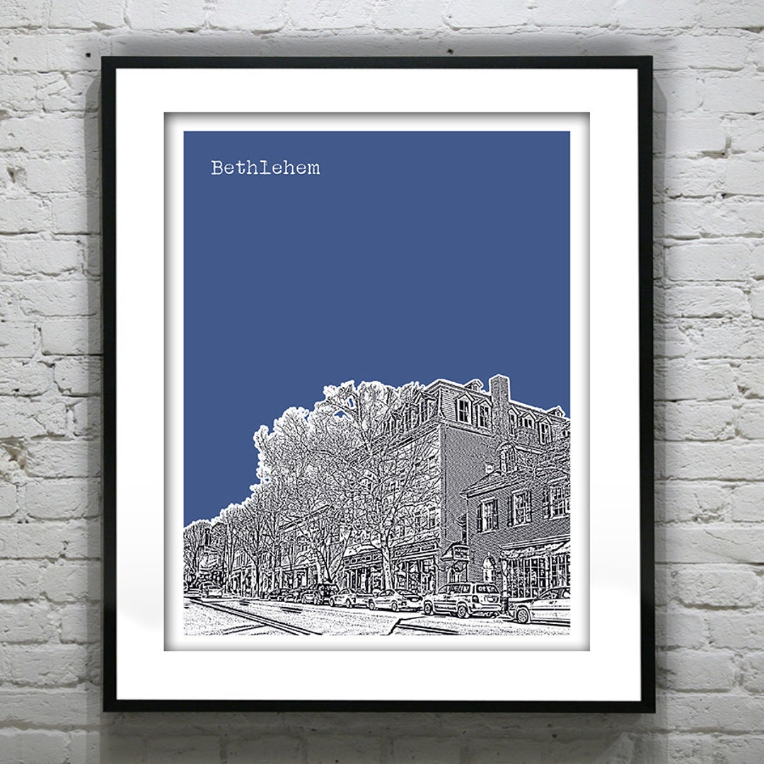Bethlehem Skyline Poster Print Art Pennsylvania PA Item T2605 - Etsy