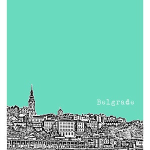 Belgrade Serbia City Skyline Poster Art Print Item T5463 - Etsy