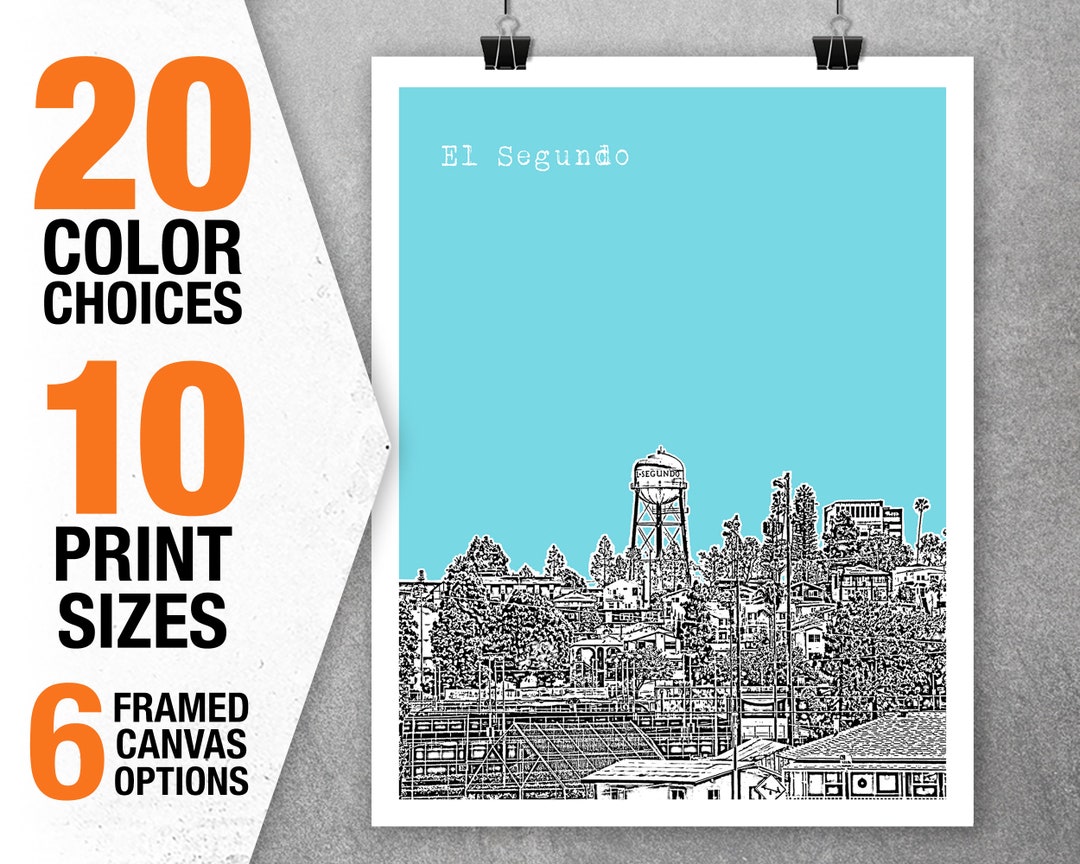 El Segundo California Poster Art Skyline Print CA Item T5425 - Etsy