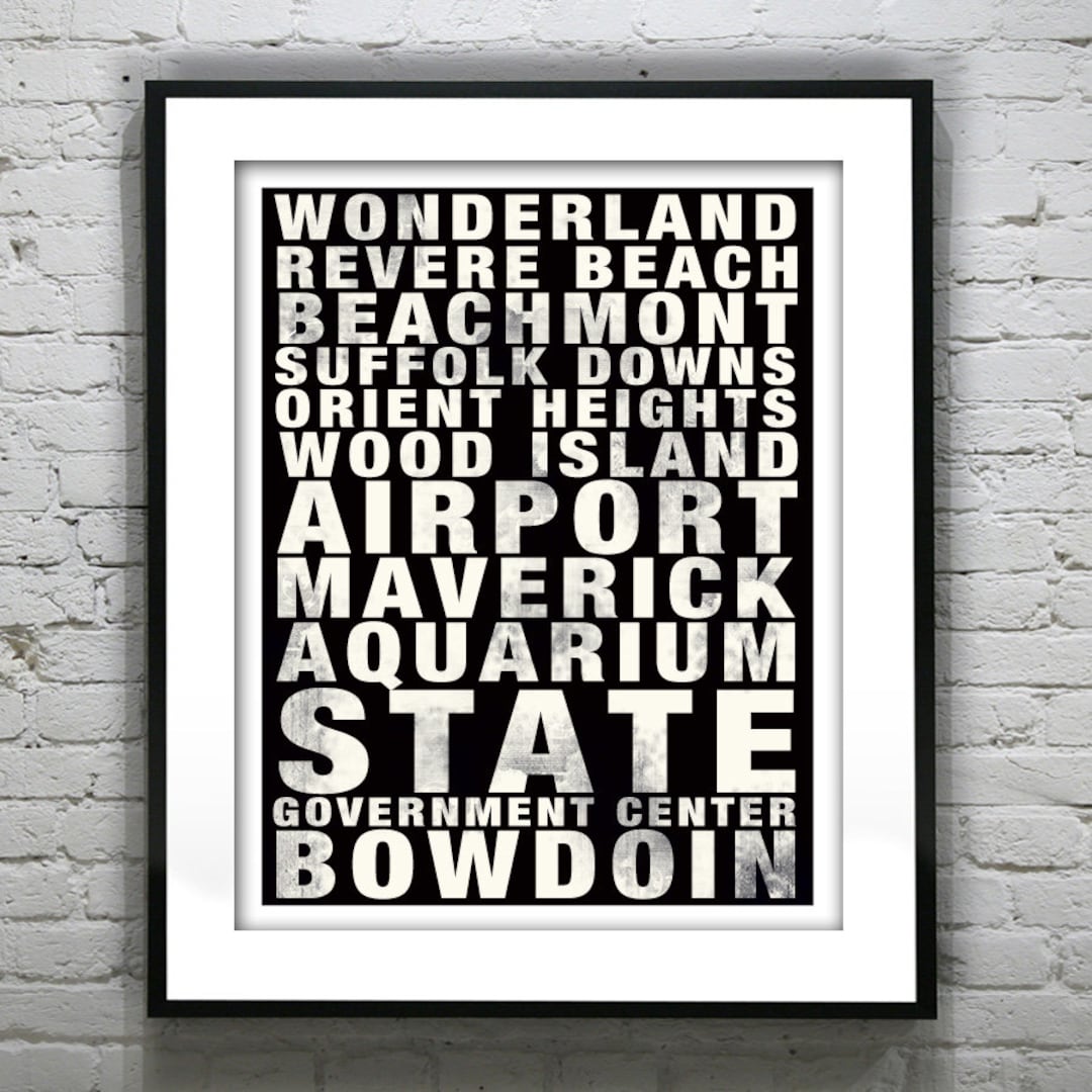 Boston Blue Line Subway Poster Massachusetts Art Print MA Item T5090 - Etsy