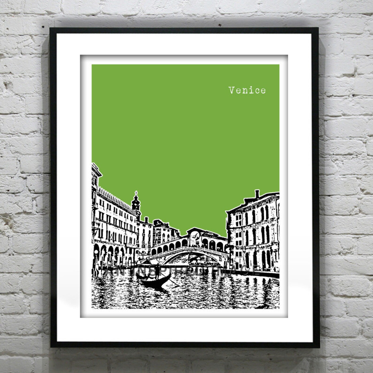 Venice Poster Rialto Bridge Italy Art Print Skyline | Etsy