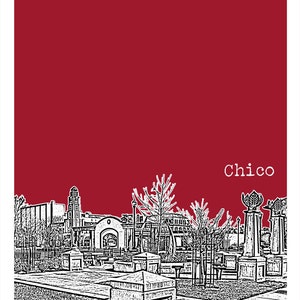 Chico California Skyline Art Print Poster CA - Etsy