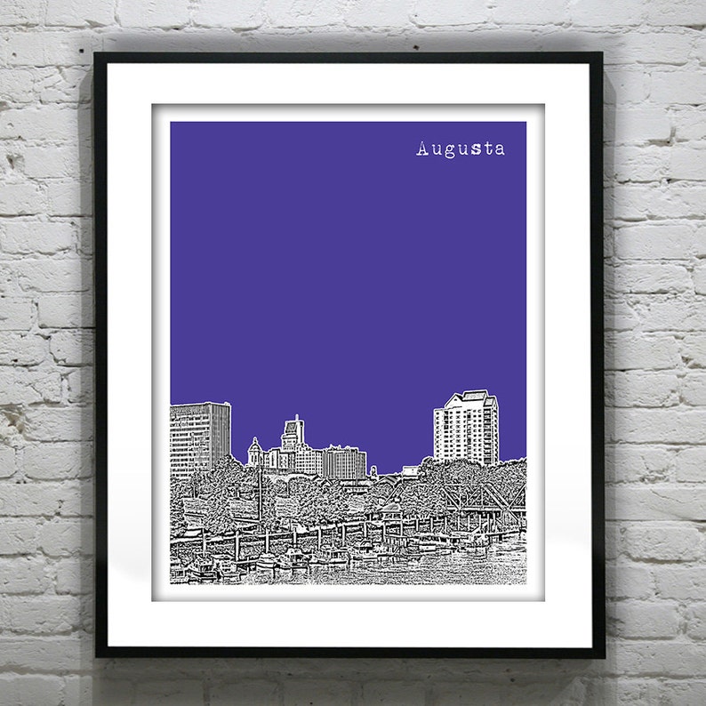 Augusta Georgia Poster Skyline Art Print GA Item T4120 - Etsy
