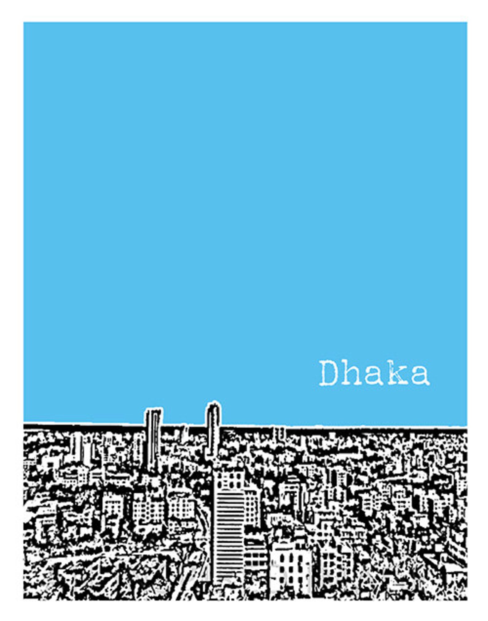 Dhaka Bangladesh Skyline Poster Art Print - Etsy