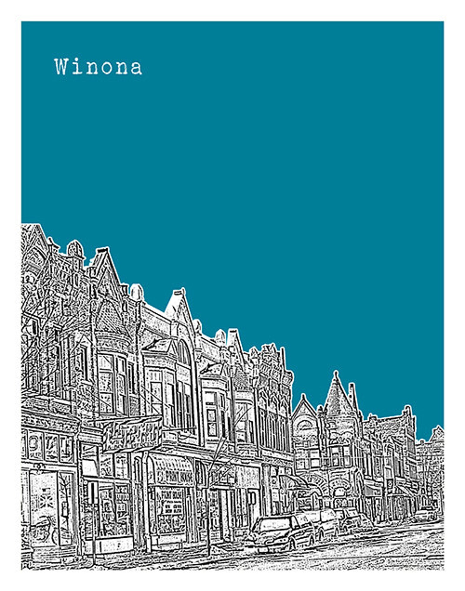 Winona Minnesota Poster Art Skyline Print MN - Etsy