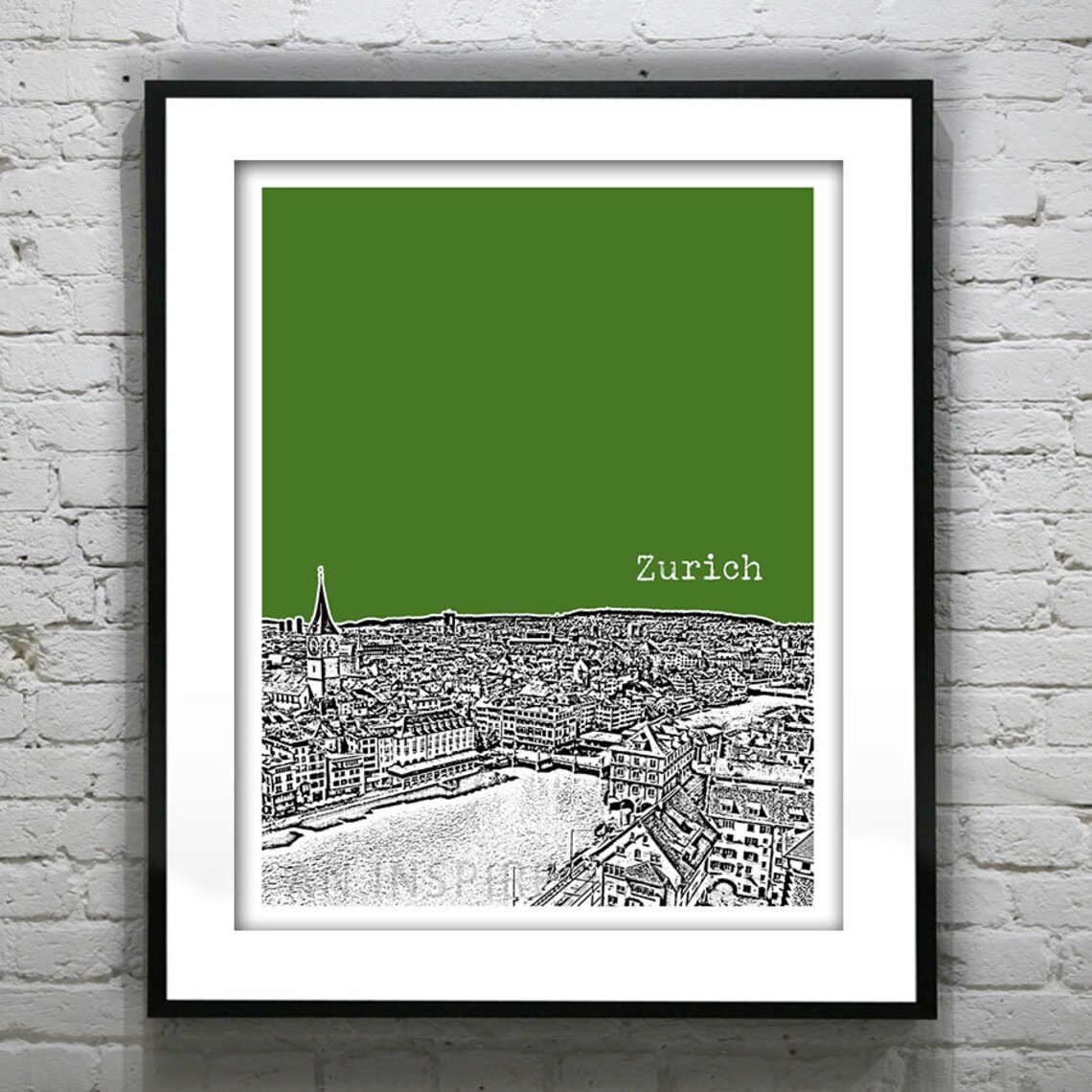 Zurich Switzerland Poster City Skyline Art Print | Etsy