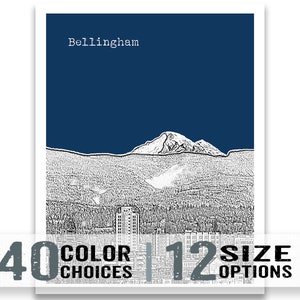 Bellingham Skyline Poster Art Print Washington WA Item T4829 - Etsy