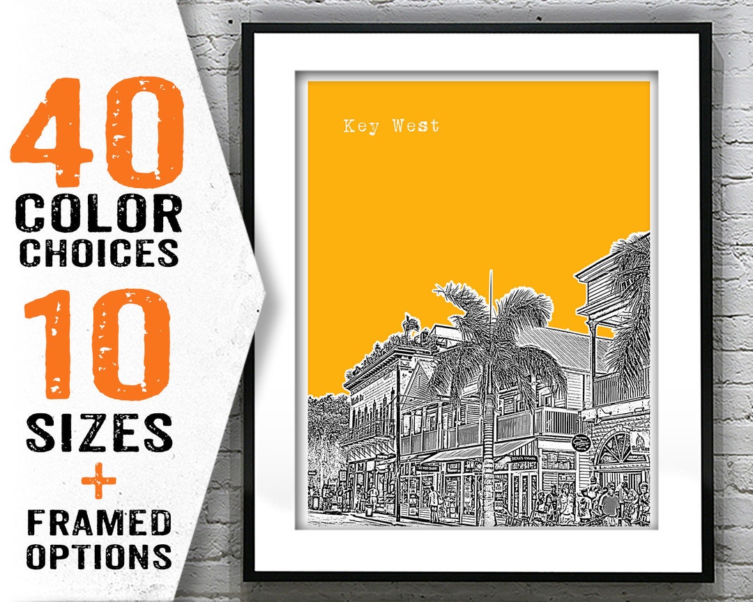 Key West Skyline Poster Art Print Florida Keys FL Item T2158 - Etsy