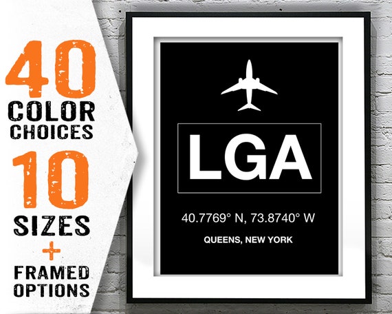 LGA Laguardia International Airport Aviation Poster Art Print - Etsy