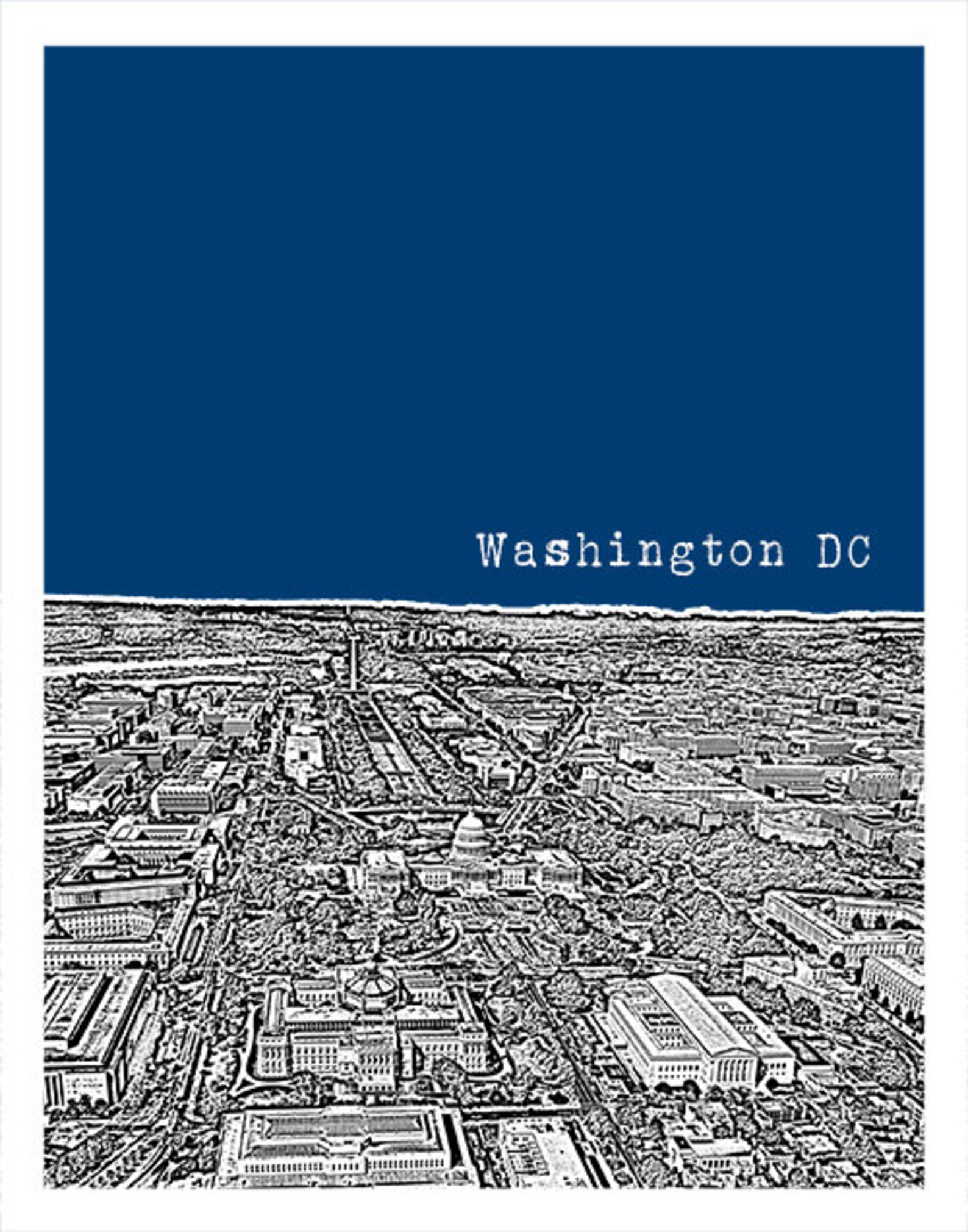 Washington DC Skyline Poster Art Print Washington Monument Mall Item ...