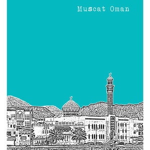 Muscat Oman Skyline Sultan Poster Art Print Version 2 - Etsy