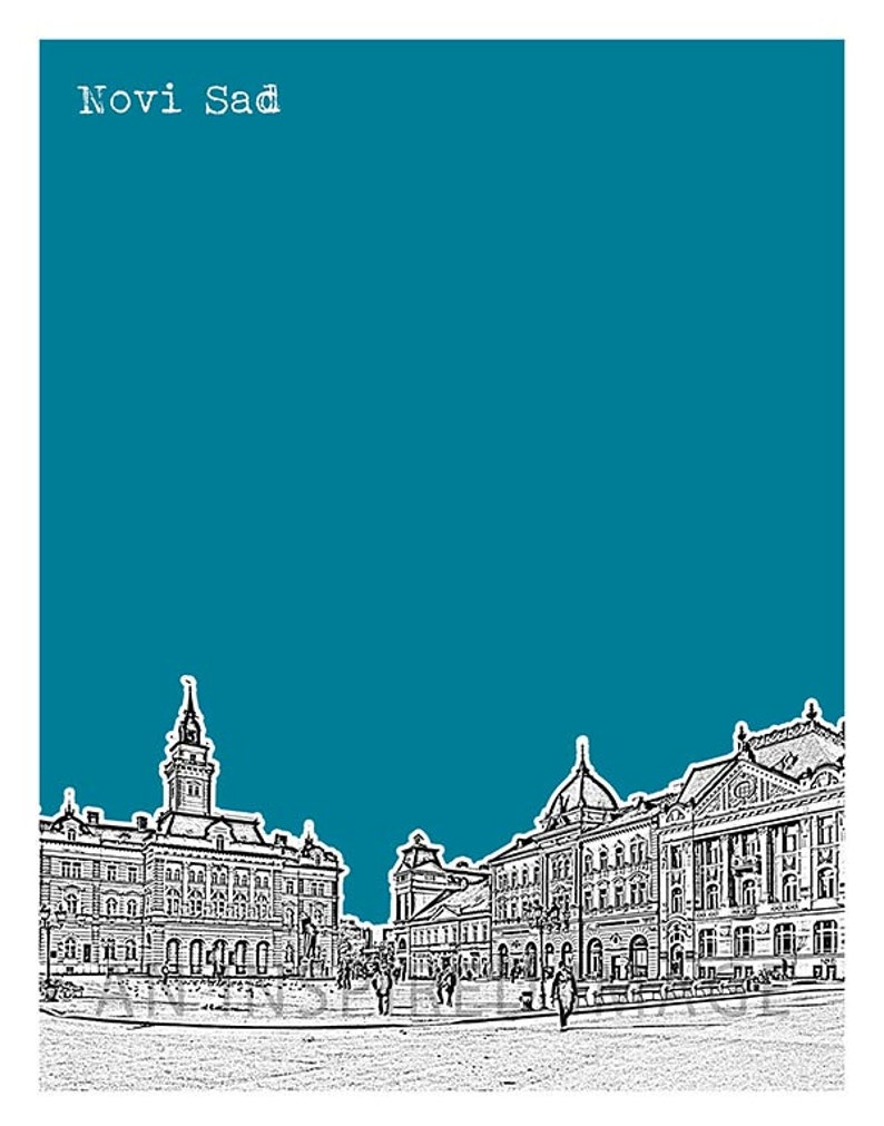 Novi Sad Serbia Skyline Poster Art Print - Etsy