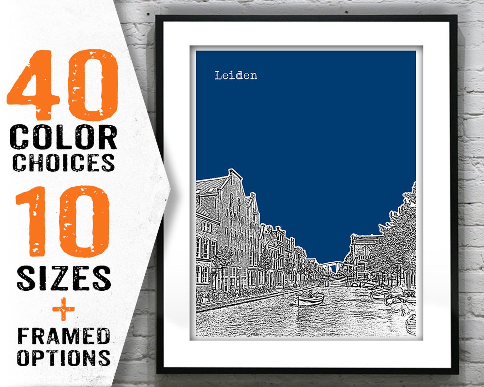 Leiden Netherlands City Skyline Poster Art Print Item T1598 - Etsy