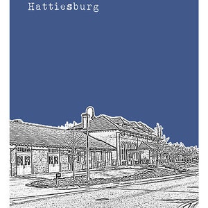 Hattiesburg Mississippi Skyline Poster Art Print MS - Etsy