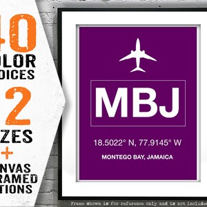 MBJ Sangster International Airport Aviation Poster Art Print Montego ...