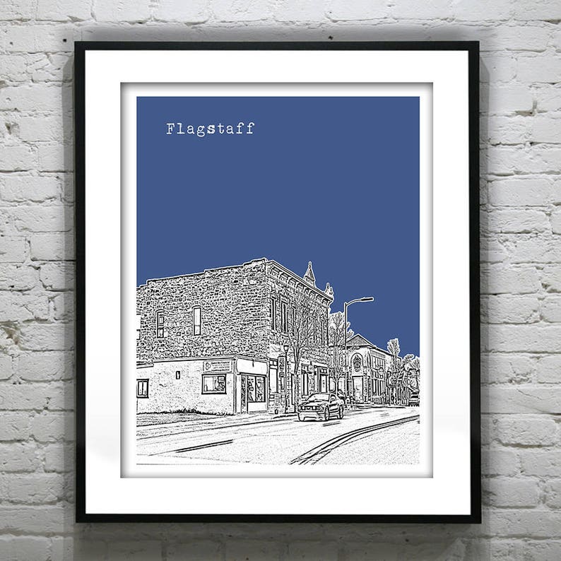 Flagstaff Arizona Poster Print Art Skyline Item T1086 - Etsy