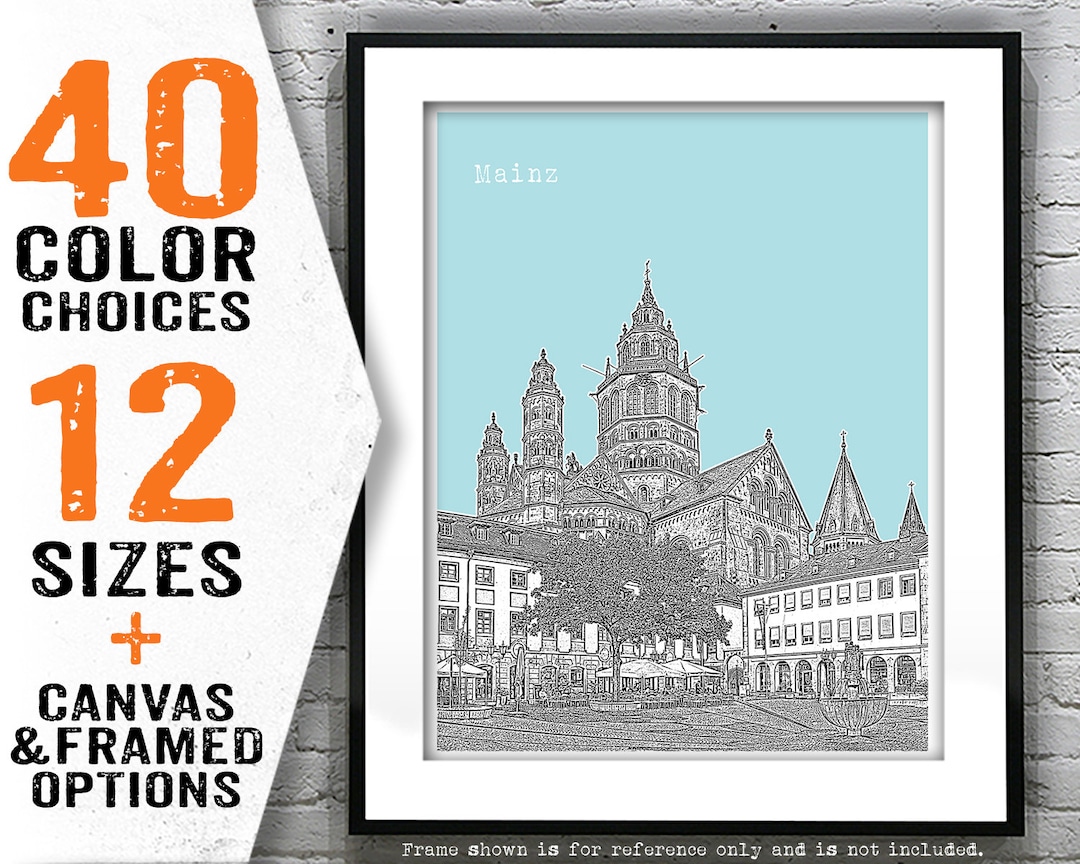Mainz Poster Skyline Art Print Germany Item T5215 - Etsy