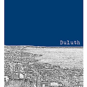 Duluth Minnesota Poster Art City Skyline Print MN Version 2 - Etsy